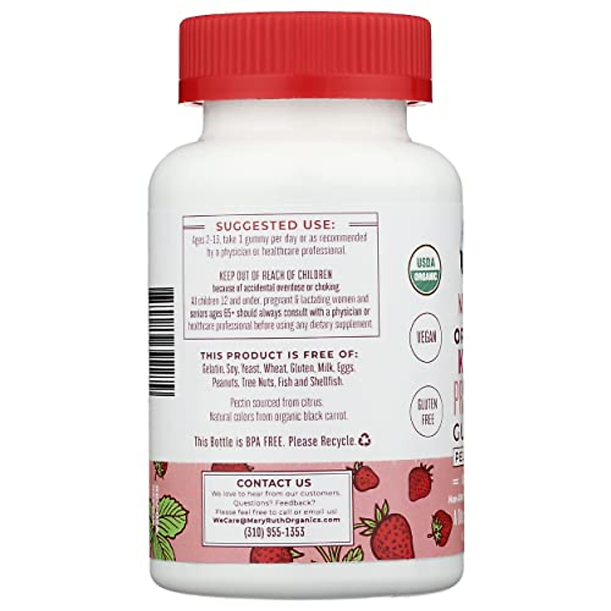 Mary Ruth's Organic Kids Strawberry Probiotic Gummies, 60 CT
