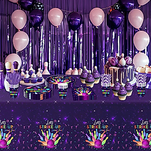 YJRJSC Bowling Birthday Party Supplies - Bowling Party Decorations Tableware, Paper Plate, Cup, Napkin, Fork, Strike Up Some Fun Bowling Ball Birthday Baby Shower Decorations Dinnerware | Serve 24