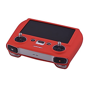 Palumma Mini 3 Pro RC Controller Protective Cover, Silicone Protective Cover Case Compatible for Mini 3 Pro with Screen Protective Cover for Anti-Scratch Dust Anti-Slip(Red)
