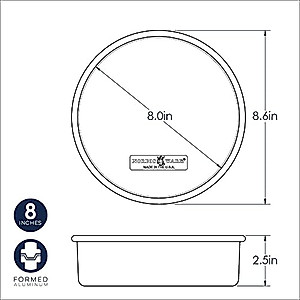 Nordic Ware 46850, Aluminium Naturals Nonstick 8" Round Layer Cake Pan, 8 Inch, Metallic