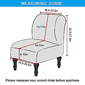 OBCREAT Armless Accent Chair Cover,High Stretch Slipper Chair Slipcovers Soft Velvet Armless Chair Covers with Elastic Bottom Plush Furniture Protector Cover for Living Room Home Hotel (Brown)
