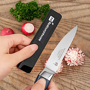 Restaurantware Sensei 4.7 x 1 Inch Knife Sleeve, 1 BPA-Free Knife Protector - Fits Paring Knife, Felt Lining, Black Plastic Knife Blade Guard, Durable, Cut-Proof