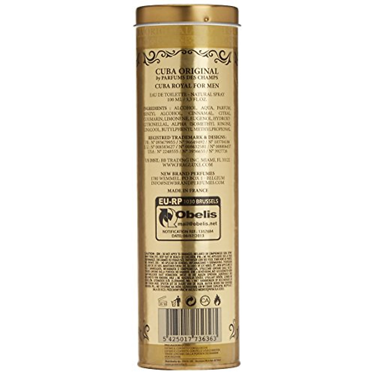 Cuba Royal by Cuba for Men Eau De Toilette Spray, gold, 3.3 Ounce