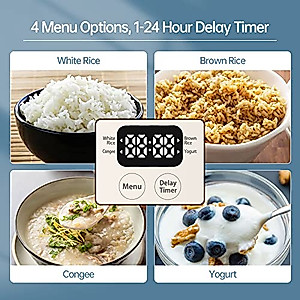 soseki Mini Rice Cooker, 2 Cups Uncooked Rice Cooker Small, One-Touch Screen with 4 Presets Rice Cooker For 1-2 people, 1.2L(1.3 QT) Yogurt Maker For Oatmeal,Macaroni,Borscht,Hot Pot (Pearl White)