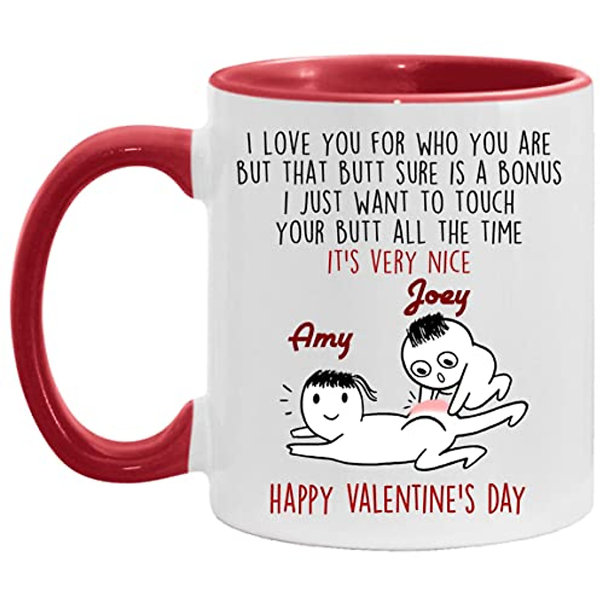 Couple Mug I Just Want To Touch Your Butt All The Time Mug Gift for Her Gift for Him Girlfriend Gift Boyfriend Gift Best Friend Happy Valentines Day Color Changing Custom Mug