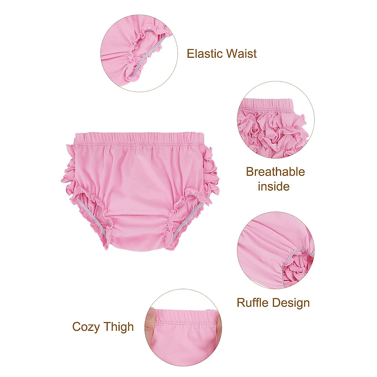 Century Star Baby Bloomers Ruffle Diaper Cover for Toddler Girls Newborn Toddler Kids Panties Bloomers Girl's Cotton Shorts A White 12-24 Months