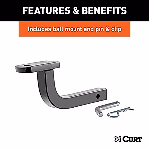 CURT 111333 Class 1 Trailer Hitch with Ball Mount, 1-1/4-In Receiver, Fits Select Dodge Avenger, Chrysler 200