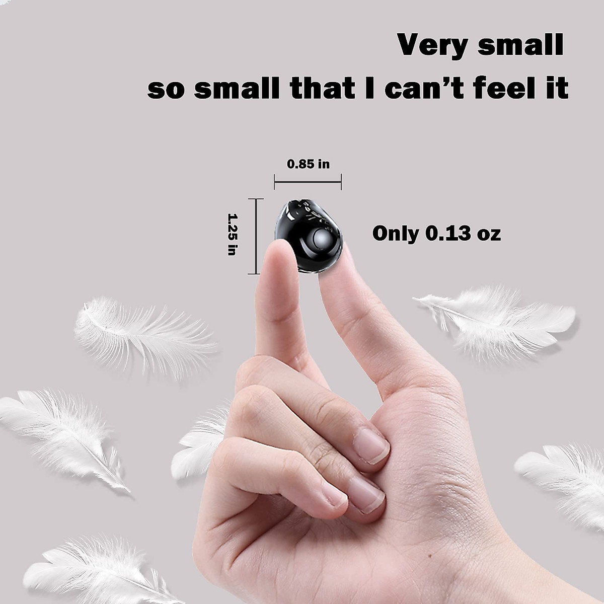Invisible Smallest Mini Wireless Earbuds Mono Single Earphone Car Discreet Hidden Tiny Sleep Bluetooth Earpiece for Small Ears Work Cell Phones with Microphone in Ear Waterproof Sport Headphones