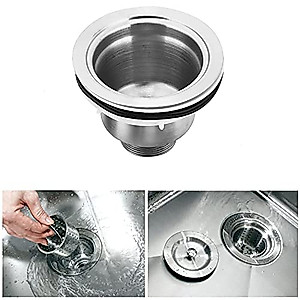 DESUMG Kitchen Sink Drain Strainer Assembly, 304 Stainless Steel Sink Stopper and Removable Deep Waste Basket for 3-1/2 Inch Commercial Kitchen Sink