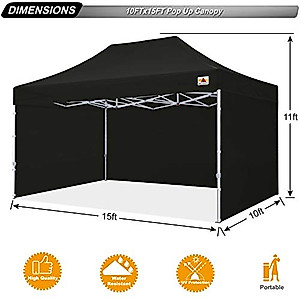 ABCCANOPY Premium Canopy Tent Commercial Instant Shade 10x15 Premium-Series, Black