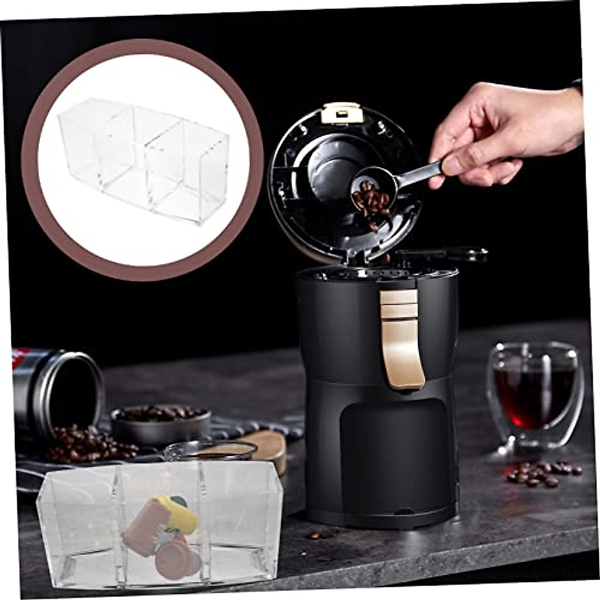 Coffee Station Holder Box Tea Storage Box Plastic Storage Cabinet Tea Teabag Tea Bag Storage Coffee Station Holder Sugar Bag Organizing Box Divided Holder Tea Bag Bin