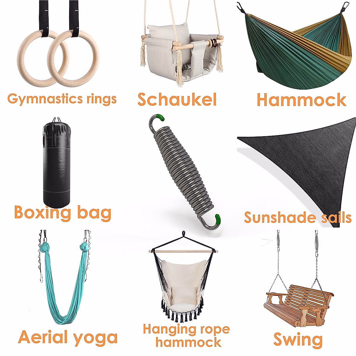 Porch Swing Springs Heavy Duty,Hammock Chair Spring,Hanger Ceiling Mount Spring,Patio Ceiling Chair Hardware,Patio Swings Clearance Parts(2 PCS - 1300bs)