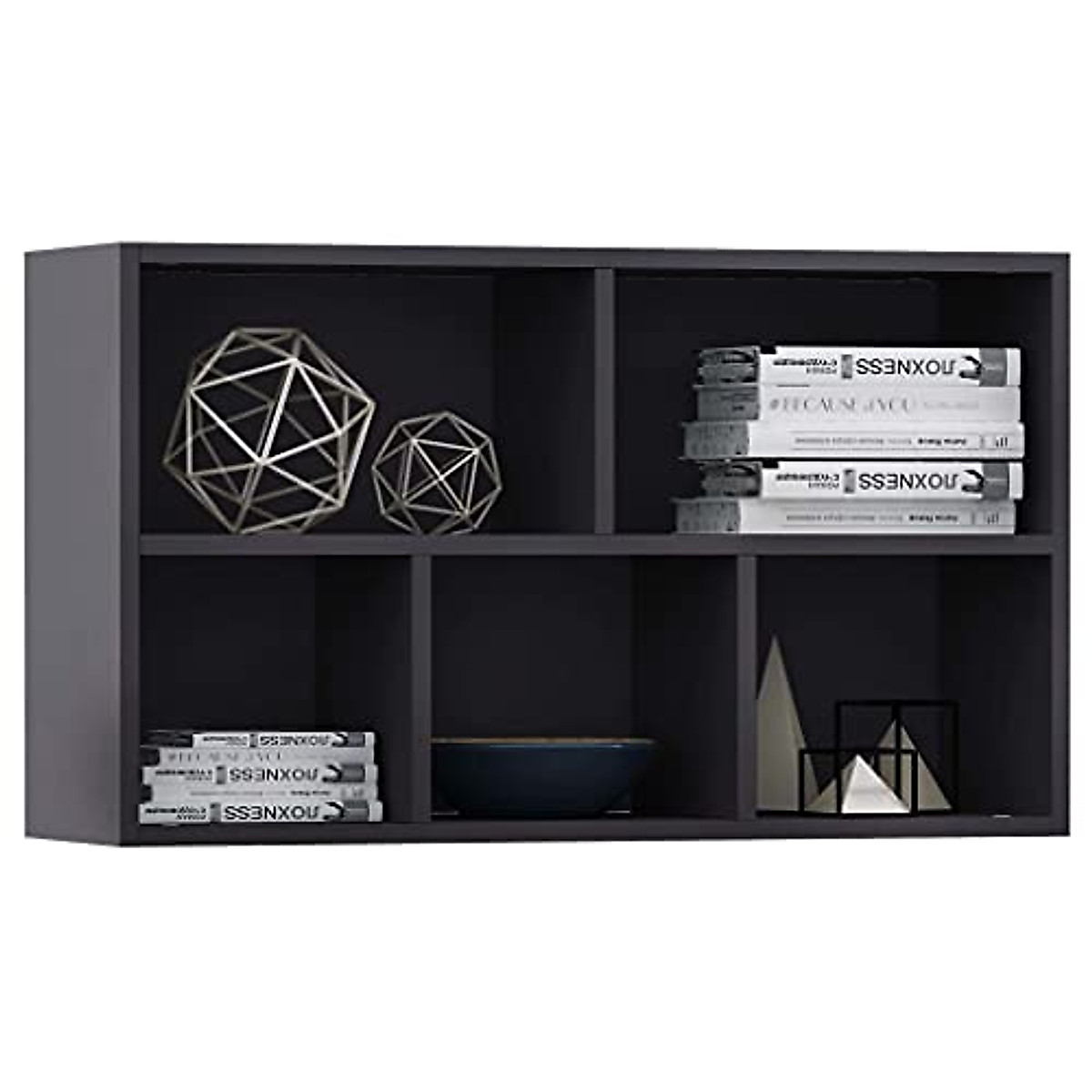 WIFESE Bookshelf Book Cabinet 19.7"x9.8"x31.5" Cubby Storage Organizer Record Player Stand Bookcase with Doors Bookshelf with Cabinet Storage Shelf for Living Room Small Cabinet Gray