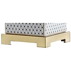 JONATHAN Y JYL3043A Cleo 21.5" Ceramic/Metal Ginger Jar LED Table Lamp Contemporary,Transitional for Bedroom, Living Room, Office, College Dorm, Coffee Table, Bookcase, White/Navy