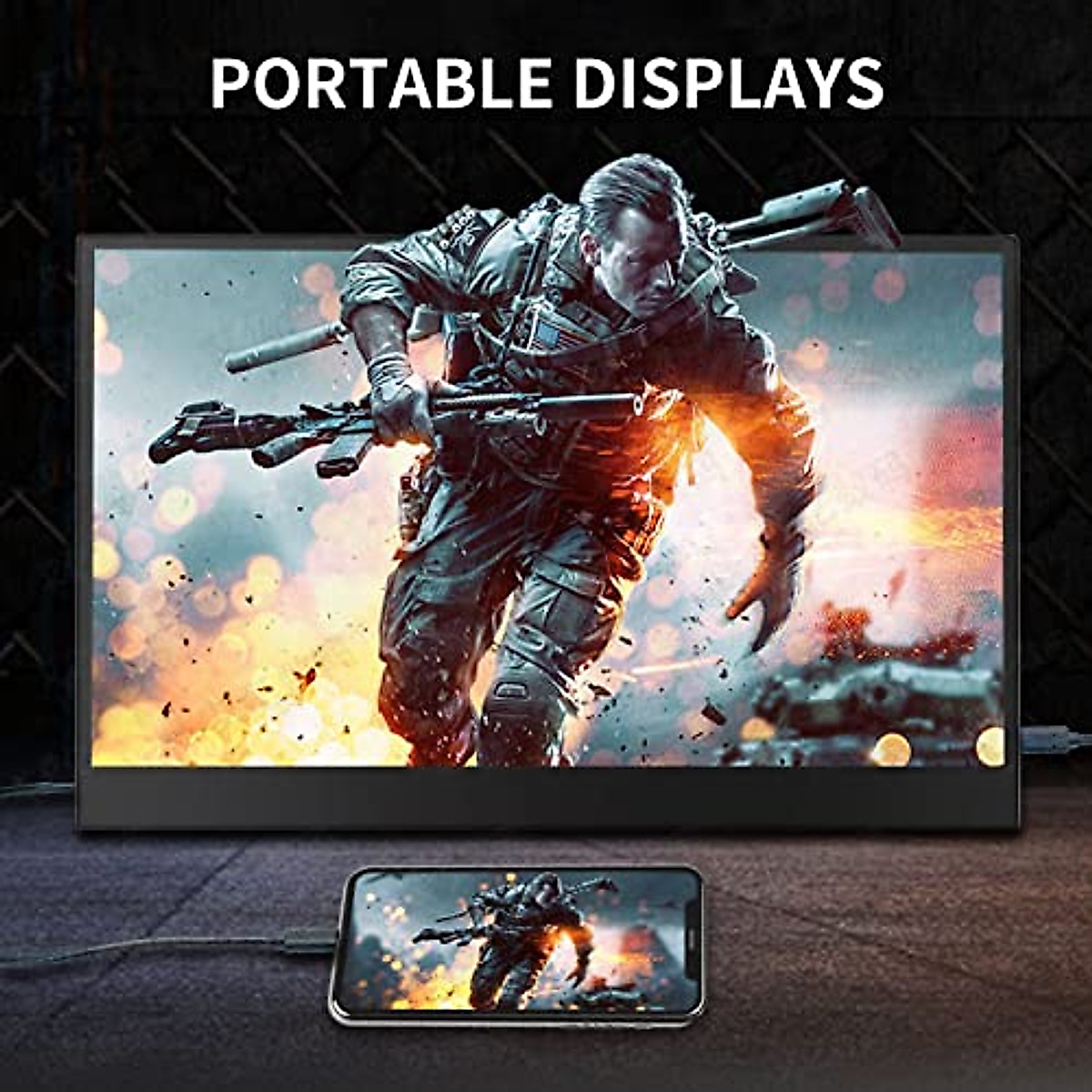 13.3'' Professional Portable Monitor (1920X1080) FHD, Portable Travel Monitor for Laptop USB-C HDMI Gaming Ultra-Slim Display w/Speaker, External Monitor for Laptop PC Phone PS5 Switch 13 US Plug