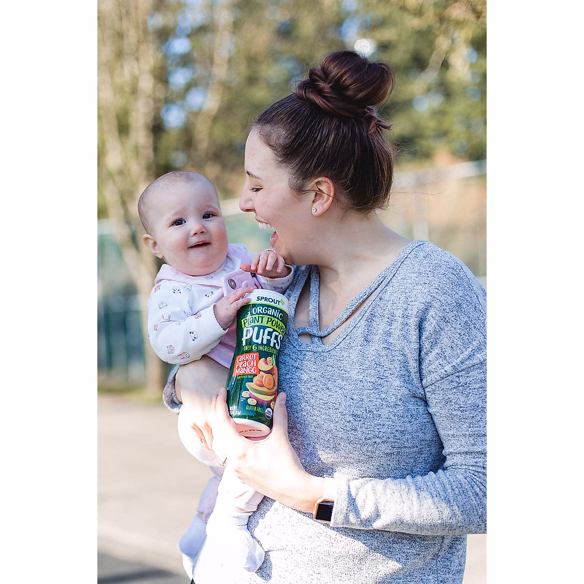 Sprout Organic Baby Food Plant Power Puffs, 1.5 Canister 1.5 Ounce (Pack of 6) Carrot Peach Mango