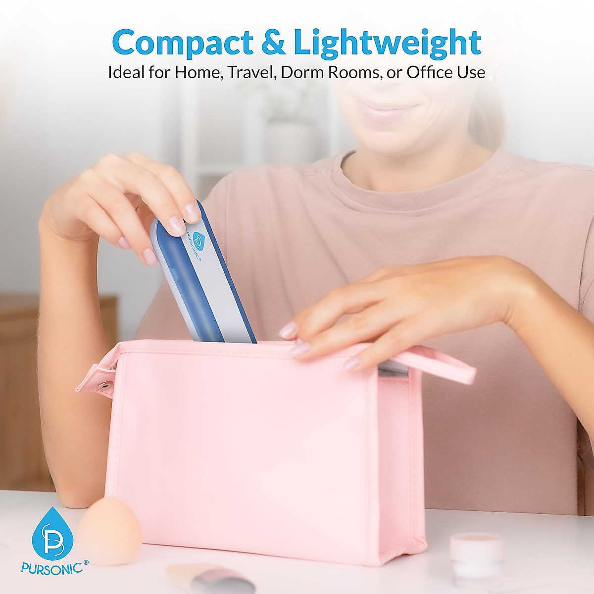 Pursonic Portable UV Toothbrush Sanitizer Case - Travel Toothbrush Sanitizer and Holder - Toothbrush Sanitizer with UV Light & Auto Shut Off Timer