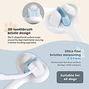 Zestbina Ultra Soft Nano Bristles Dog Toothbrush,Pet Dental Care Kit,3 Sided Design for Easy Teeth Cleaning,Suitable for All Dogs,for Your Pet's Sensitive Teeth and Gums