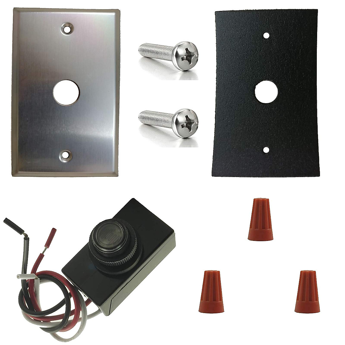 120-Volt Fixed Position Thermal Photocontrol Outdoor Hard-Wired Post Eye Light Control with Photocell Light Sensor, Dusk-to-Dawn Light Sensor Switch Auto On/Off with Wall Plate