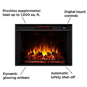 Real Flame Gunnison Grand Electric Fireplace with Remote Control - Realistic Infrared Fireplace - Traditional Brown Wood Indoor Fireplace (8700E-CHBW)