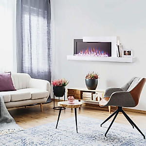 Napoleon Stylus 60 inch Wall Mount Electric Fireplace - White, NEFP32-5019W