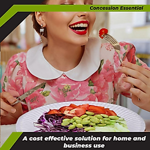 Concession Essentials 9 Inch Paper Plate Uncoated Plates White, 200ct