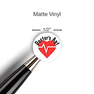 Doctor Appointment Planner Sticker / 54 Fun Vinyl Stickers (1/2”) / Doctor’s Health Wellness Productivity Life/Bullet Bujo Journal/Todo Reminder (One Sheet, Matte Vinyl)