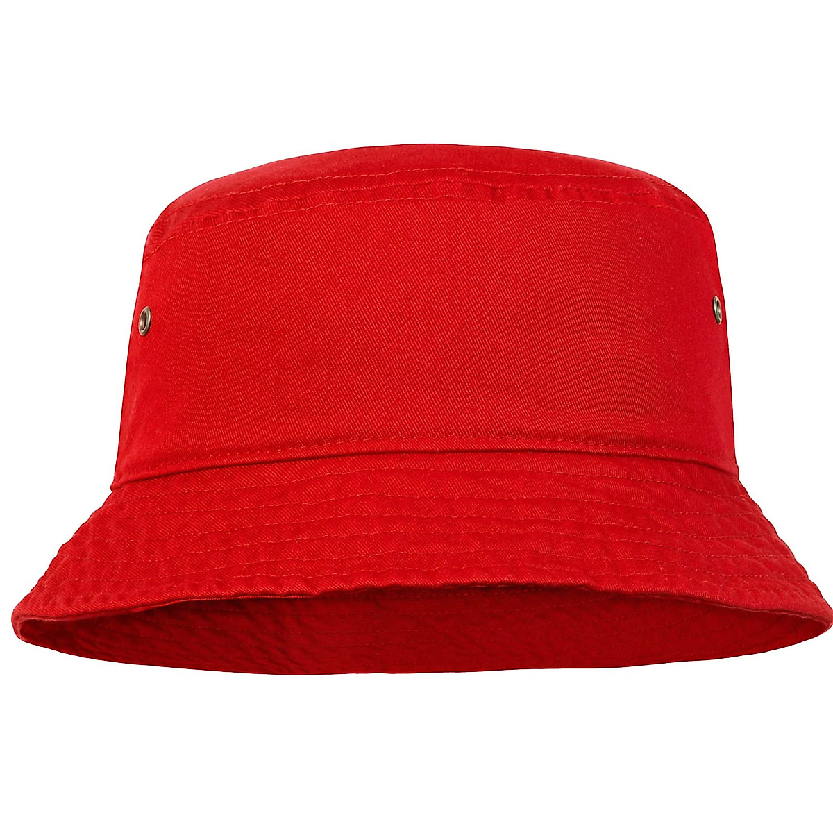 Men Women Unisex Cotton Bucket Hat 100% Cotton Packable for Travel Fishing Hunting Summer Camp (L/XL, Red)