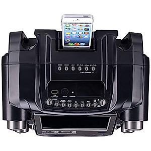 Karaoke USA GF920 Rechargeable Portable Bluetooth CDG-MP3G Karaoke Machine and PA System with 2 Microphones