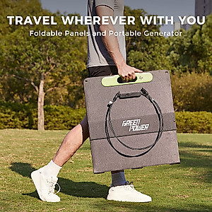 Solar Generator 320W Portable LiFePO4 Power Station 320Wh and Solar Panel 60W with 2 AC Outlet 110V/300W(Peak 480W), Solar Mobile Battery Backup for Outdoors Camping Travel Hunting Home Emergency