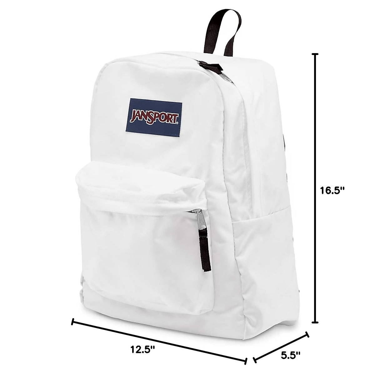 JanSport SuperBreak Backpack - School, Travel, or Work Bookbag with Water Bottle Pocket - White