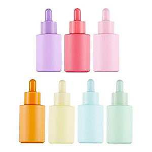 MoreChioce 30ML Glass Dropper Bottle, 6PCS Glass Bottle Container with Eye Droppers Frosted Glass Dropper Bottles Travel Bottle for Lotions,Natural Oils,Face Cleanser,Purple