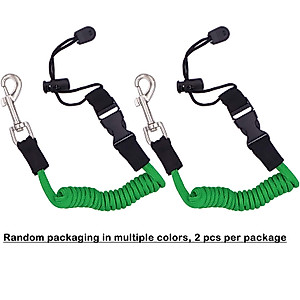 METER STAR 2 PCS Random Color Anti-Lost Elastic Kayak Canoe Paddle Leash Safety Boat Fishing Rod Pole Coiled Lanyard Cord Tie Rope