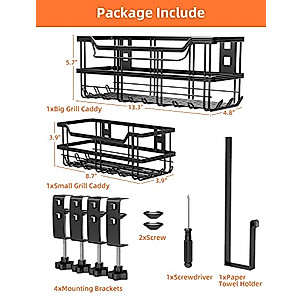 2Packs Griddle Caddy for Blackstone Griddles, Space Saving Blackstone Griddle Caddy for Outdoor Grill, BBQ Accessories Organizer