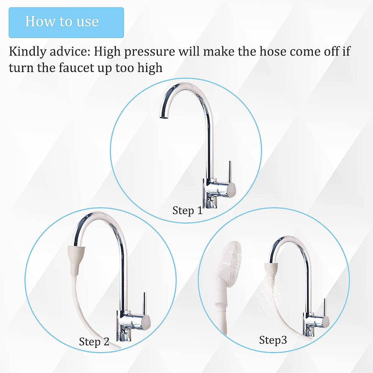 Sink Spray Rubber Hose, Sink Hose Attachment for Faucet Portable Sink Hose Faucet Sprayer, Shampoo Sprayer for Dog, Pets, Bathing Baby, Washing Hair, Rinsing Vegetables (For sink)