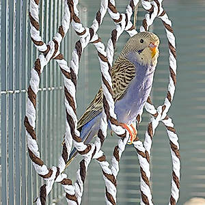 3 Pieces Bird Rat Climbing Rope Net Toy for Cage Bird Rope Perch Swing, Ladder Rope Bridge Hanging Hammock, Small Animal Activity Toy for Gerbil, Mouse, Mice, Parrot, Bird