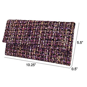 JNB Weaved Fabric Flat Clutch, Lavender