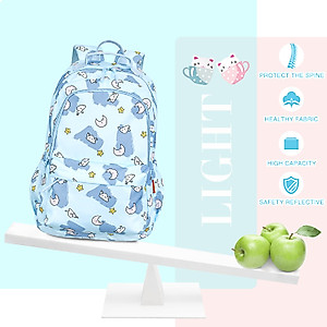 GOPHRALOVE School Backpack for Girls Lightweight Backpack for Middle School Girls with Large Space (Blue)