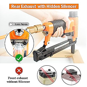 Kamsin 22 Gauge KN7116L Long Nose Upholstery Staple Gun Fits 3/8" (9.1mm) Crown 3/16" to 5/8" Length 71 Series Staples, Pneumatic Stapler Gun for Furniture and Fabric