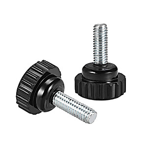 uxcell M6 x 15mm Metric Male Thread Knurled Clamping Knobs Grip Thumb Screw on Type Plastic Threaded Hand Bolt Knobs Black 20 Pcs