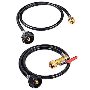 SHINESTAR 1lb to 20lb Propane Adapter Hose (4FT), Comes with A 3FT Propane Refill Adapter Hose, Easy to Use