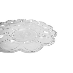 Deviled Egg Crystal Clear 9.5" Diameter Presence Serving Trays! Perfect for Any Party or Social Gathering! (3)