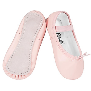 Stelle Ballet Shoes for Girls Toddler Dance Slippers PU Leather Boys Ballerina Shoes for Toddler/Little Kid/Big Kid/Women(Ballet Pink,3ML)