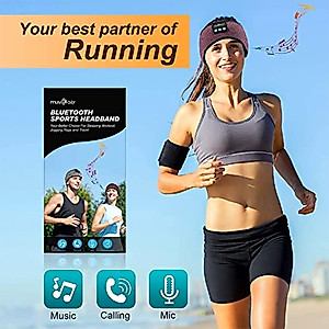 MUSICOZY Sleep Headphones Wireless Bluetooth Headband, Music Sports Sleeping Headband Headphones for Workout, Jogging, Yoga