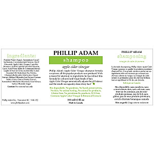 Phillip Adam Apple Cider Vinegar Shampoo and Conditioner Set for All Types of Hair - Sulfate Free - pH Balancing - 12 Ounce Each