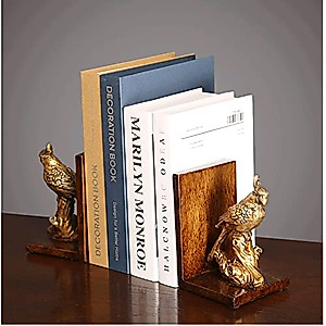 WJCCBJQXW Resin Vertical Parrot Bookends Heavy Duty Bookends Durable Dividers Unique Design Office 1 Pair Book Stoppers