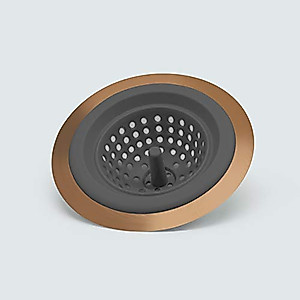ExcelSteel Silicone Sink Basket Strainer, 4.5", copper,Gray