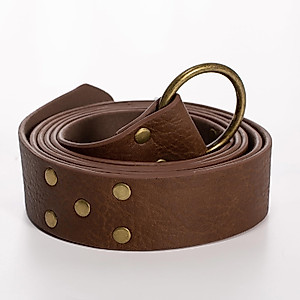 Scarlet Darkness Renaissance Belt Pouch for Women Men Plus Size Medieval Pirate Viking Belt Brown