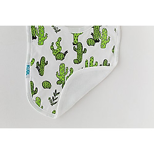 KUDL Baby Bibs Large Burpy Cloth 4 Pack Gift Set Soft Absorbent Feeding Reflux Drool Teething Bibs, Adjustable Snap Buttons, Funny Designs for Boys & Girls - Desert