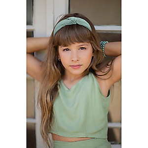 Ondder Velvet and Cheetah Cloth Knotted Turban Headbands for Women - 10 Pack Pearls, Wide Hair Accessories, and Head Bands